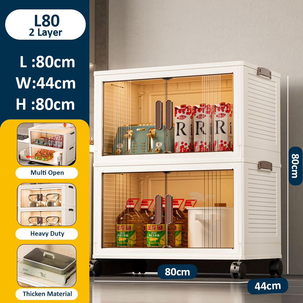 3/4/5 Layers Stackable Storage Box Cabinet Organizer Multipurpose ...