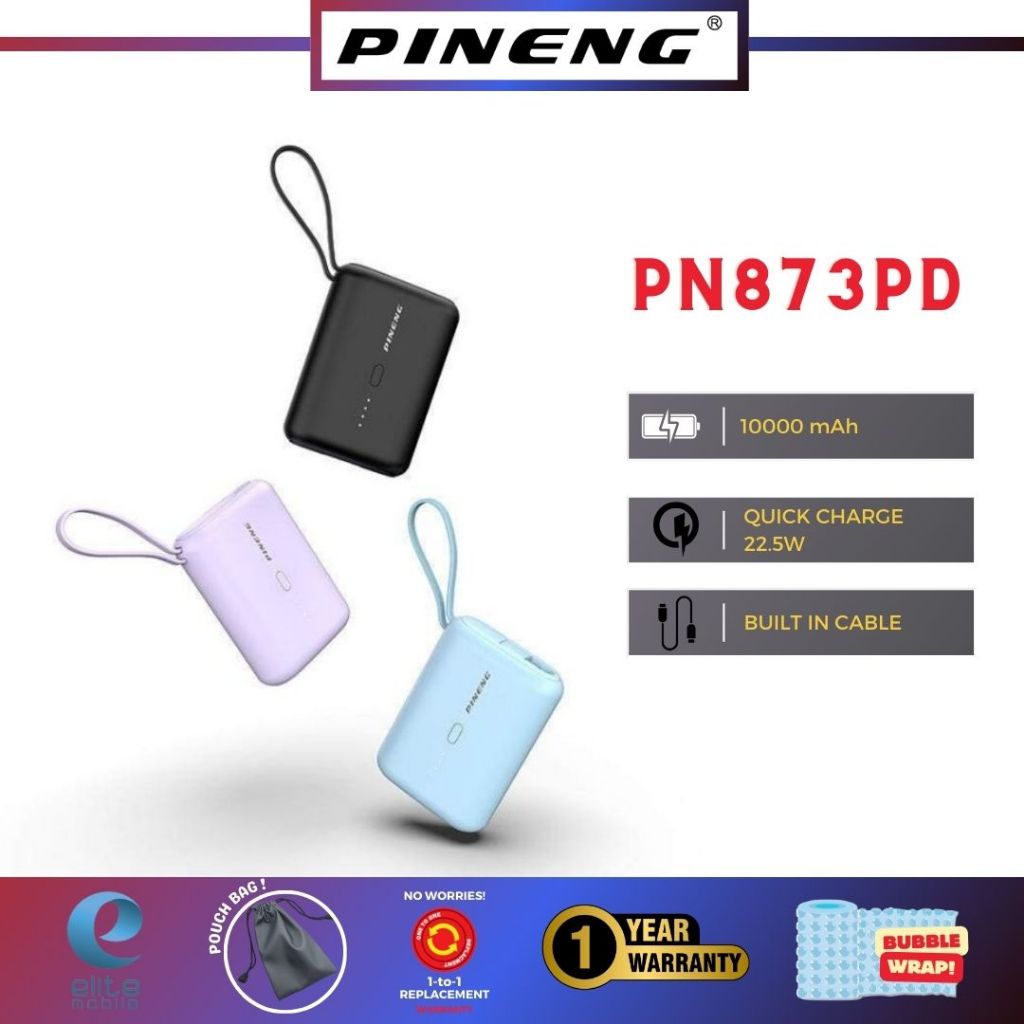 Pineng PN 873 PD (10000mAh) Powerbank Mini 22.5W Fast Charge, Built In ...