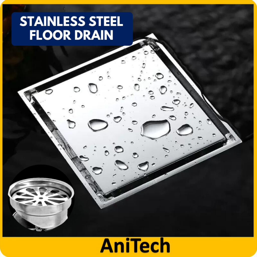 SUS 304 15cm/10cm Tile Insert Floor Trap Stainless Steel Anti Cockroach ...