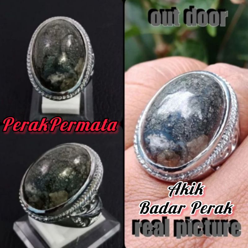 Cincin Batu Akik Badar Perak Asli "Pusaka Bumi Nusantara" ikatan Perak ...