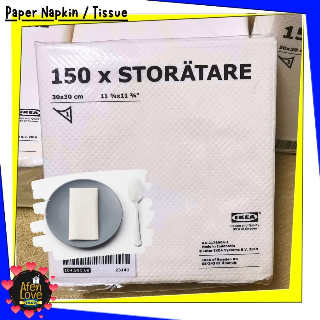 [150pcs] IKeA_STORATARE White Paper Napkin Tissue Paper 30cmx30cm ...