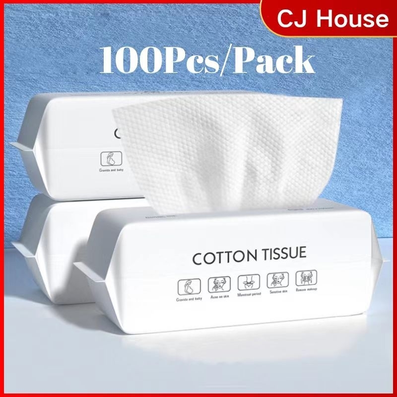 100Pcs/ 1Pack Cotton Tissue Disposable Facial Tissue for Adults and ...