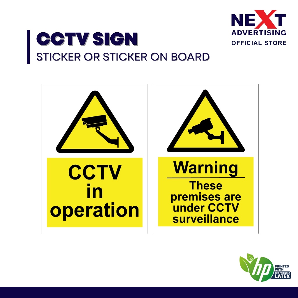 CCTV in Operation / CCTV Sign | Sticker on Board | Shopee Malaysia