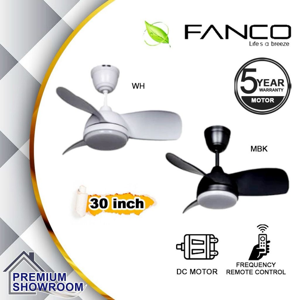 FANCO CEILING FAN IXORA F030 30" LED 3 BLADES CEILING FAN DC MOTOR ...