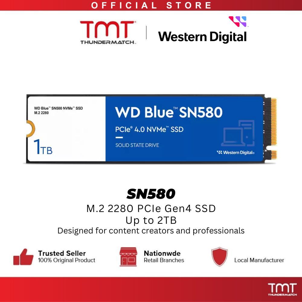 [TMT Official] WD BLUE SN580 M.2 2280 PCIe NVMe Gen4 SSD (250GB/500GB ...