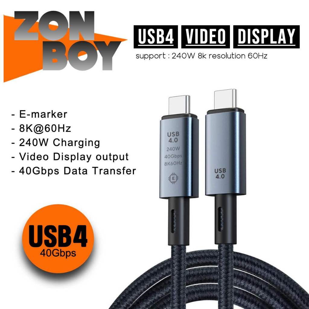 USB4 8K 60Hz 240W Type C 40Gbps Gen3 PD USB 4 Compatible Video Audio Output Display Port PCIe ...