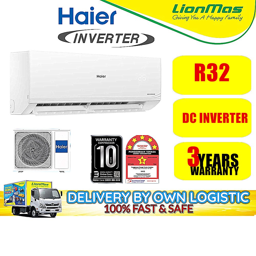 Haier 1.0HP / 1.5HP DC Inverter Air Conditioner R32 Air-cond Penghawa Dingin | Shopee Malaysia