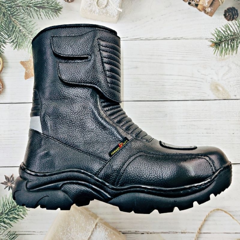 HAMMER KING'S Genuine Leather Kasut Kulit Trafik HighcutPenguatkuasa ...