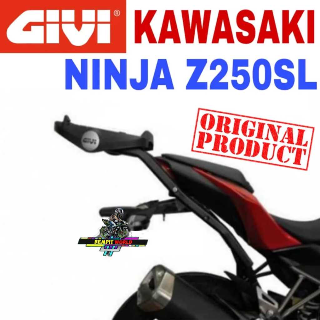 MONORACK KAWASAKI NINJA Z250SL GIVI ORIGINAL BLACK BOX ALUMINIUM TOPBOX ...