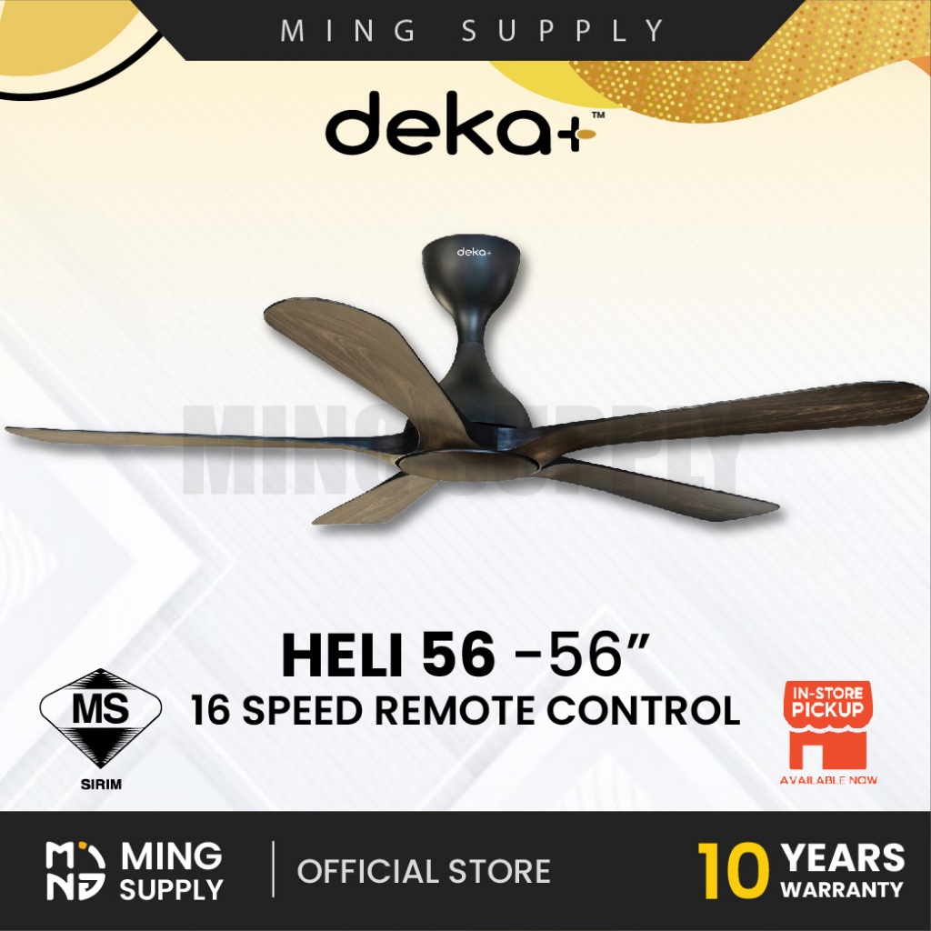 (Sirim) DEKA Ceiling Fan HELI 56" Remote Control 7+7 Speed Turbo 5 ABS ...