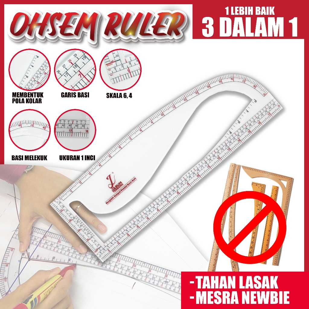 Ohsem Ruler | Pembaris Tukang Jahit Kain Fabrik | Pembaris Membuat Pola ...