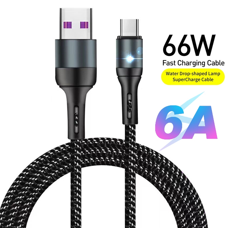 Fast Charge Cable 6A Auto Power Cut Off Data Type C Micro phone Android ...