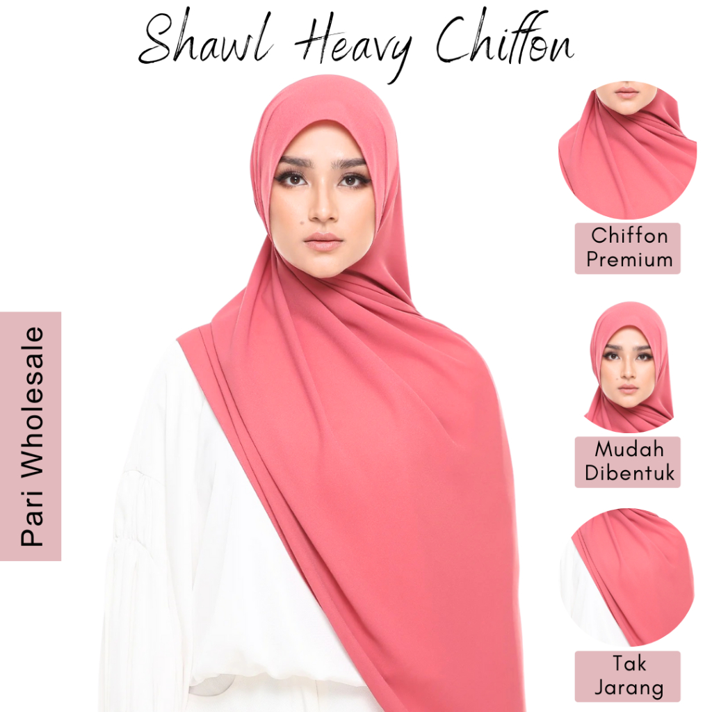 Shawl Heavy Chiffon/ Shawl Keknis Plain/ Shawl Chiffon/ Shawl Casual [1 ...