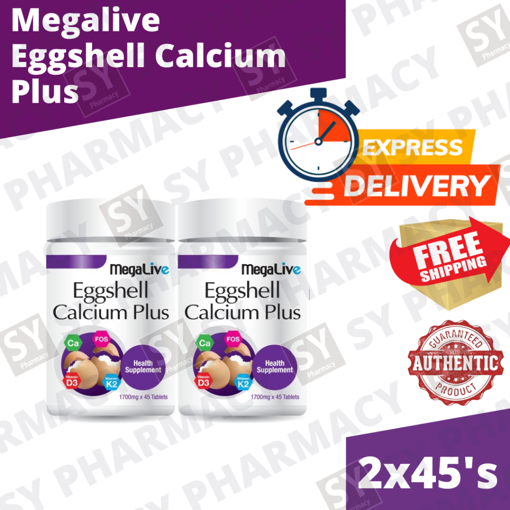 Megalive Eggshell Calcium Plus 45's/2x45's (Exp: 08/2026) | Shopee Malaysia