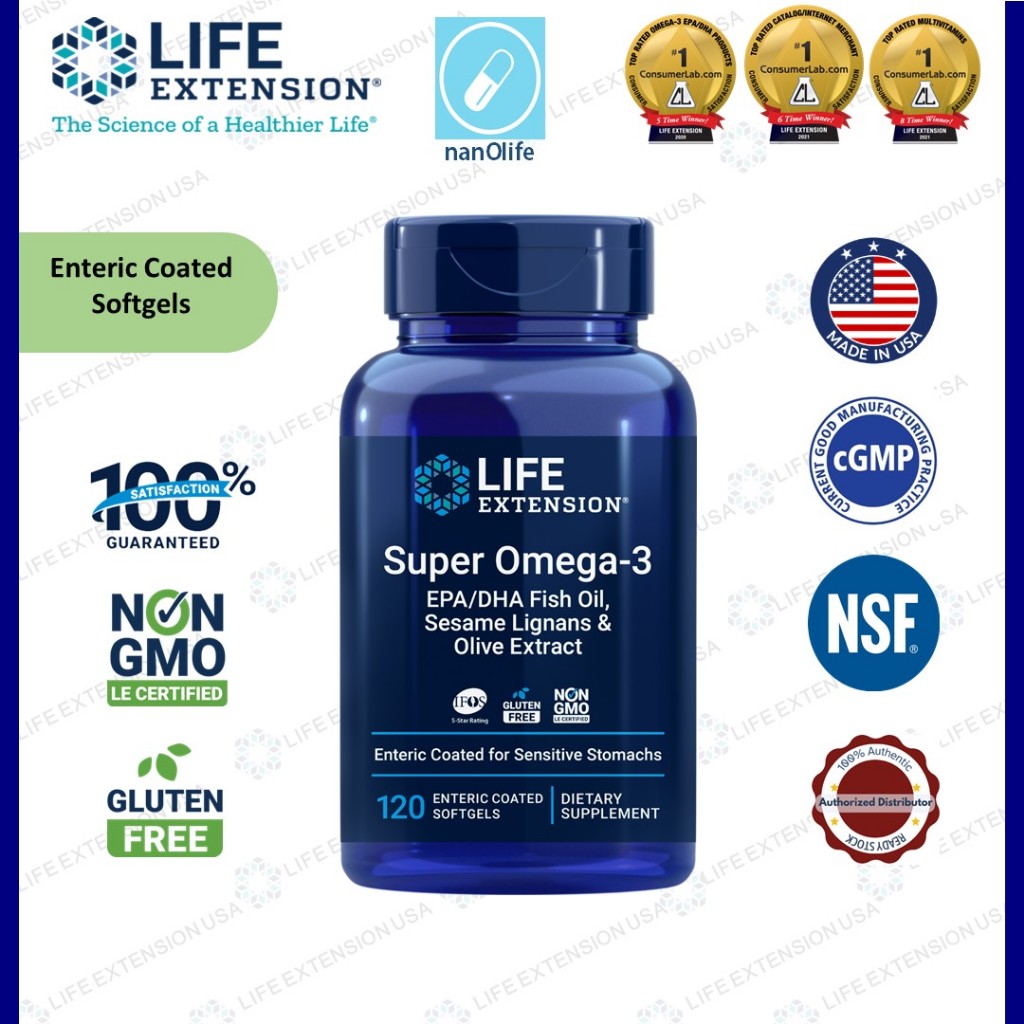 [Life Extension] Super Omega-3 EXP:01/27, EPA/DHA Fish Oil, Sesame Lignans & Olive Extract ...