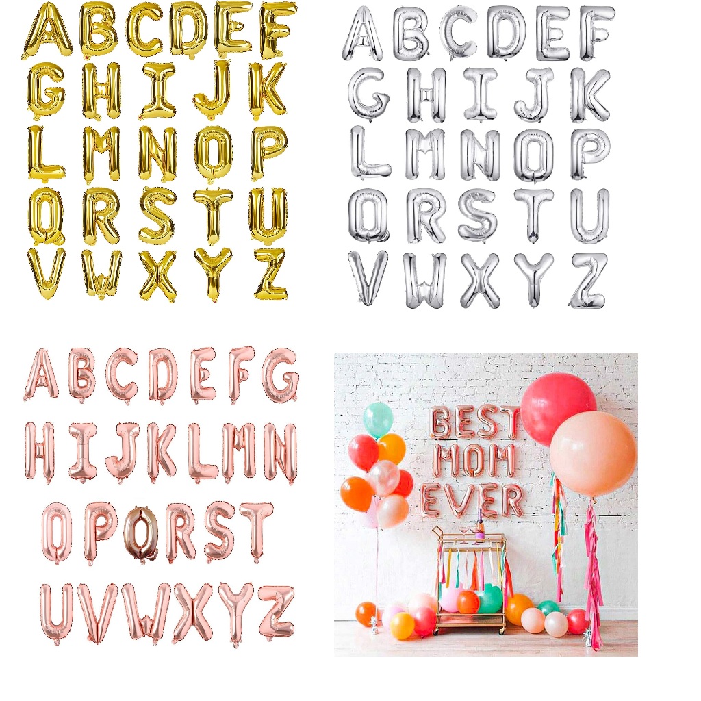 16inch Balloon Alphabet foil balloon letter birthday wedding graduation ...