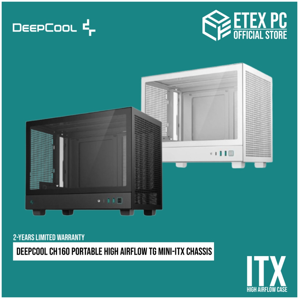 DeepCool CH160 Portable High Airflow TG Mini-ITX Chassis - Black ...