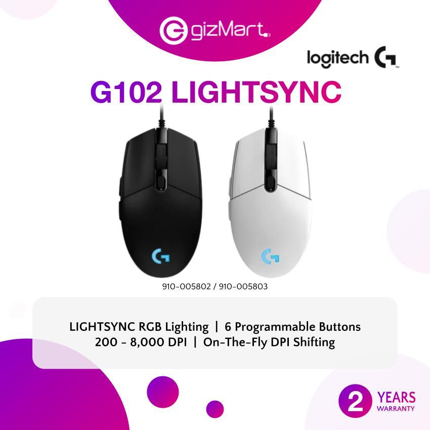 Logitech G102 Light Sync Gaming Mouse with Customizable RGB Lighting | 6 Programmable Buttons ...
