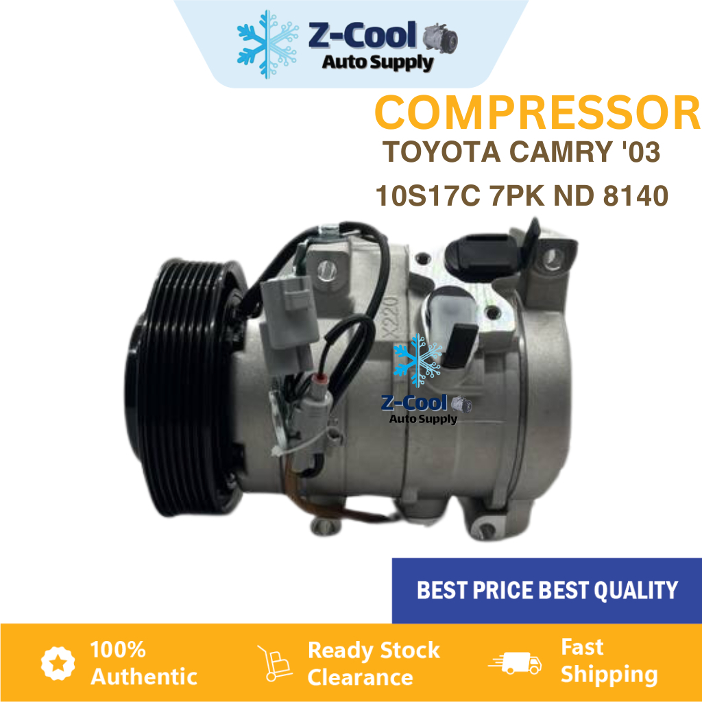 Aircond Compressor New Toyota Camry 2003 ACV30 10S17C 7PK 8140 Denso ...