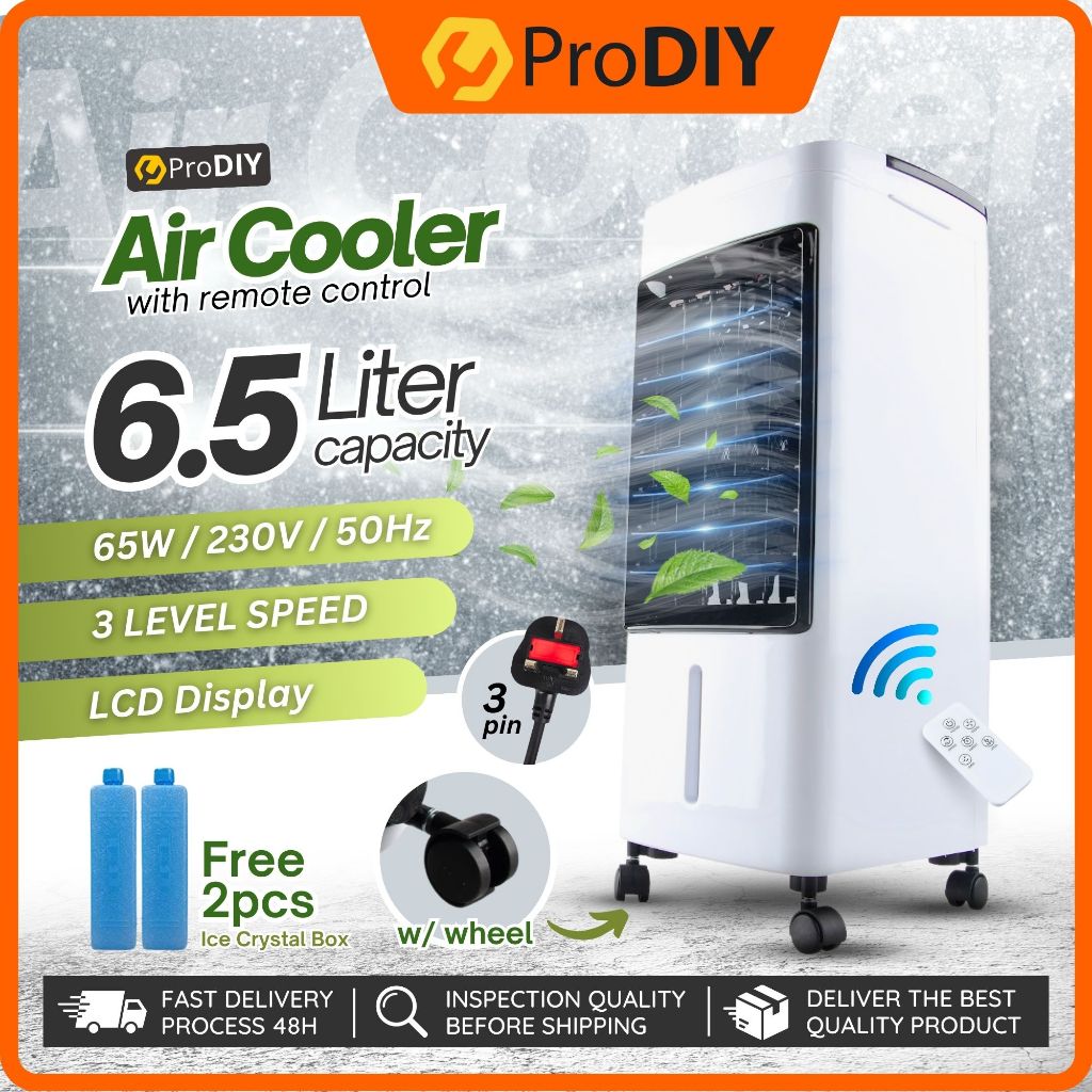 PRODIY 6.5L Air Cooler LCD display with Remote 3 Speed 65W (Free 2 Ice ...
