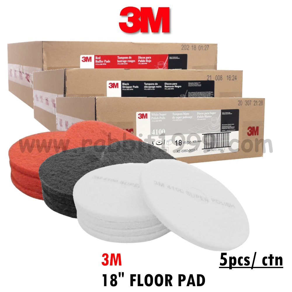 3M 18" FLOOR PAD (5pcs/ ctn) - pad polish floor / 3M floor pad 4100 / ...