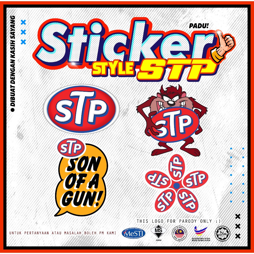 STICKER STP / STP LOONEY / STP GUN / STP BUNGA | Shopee Malaysia