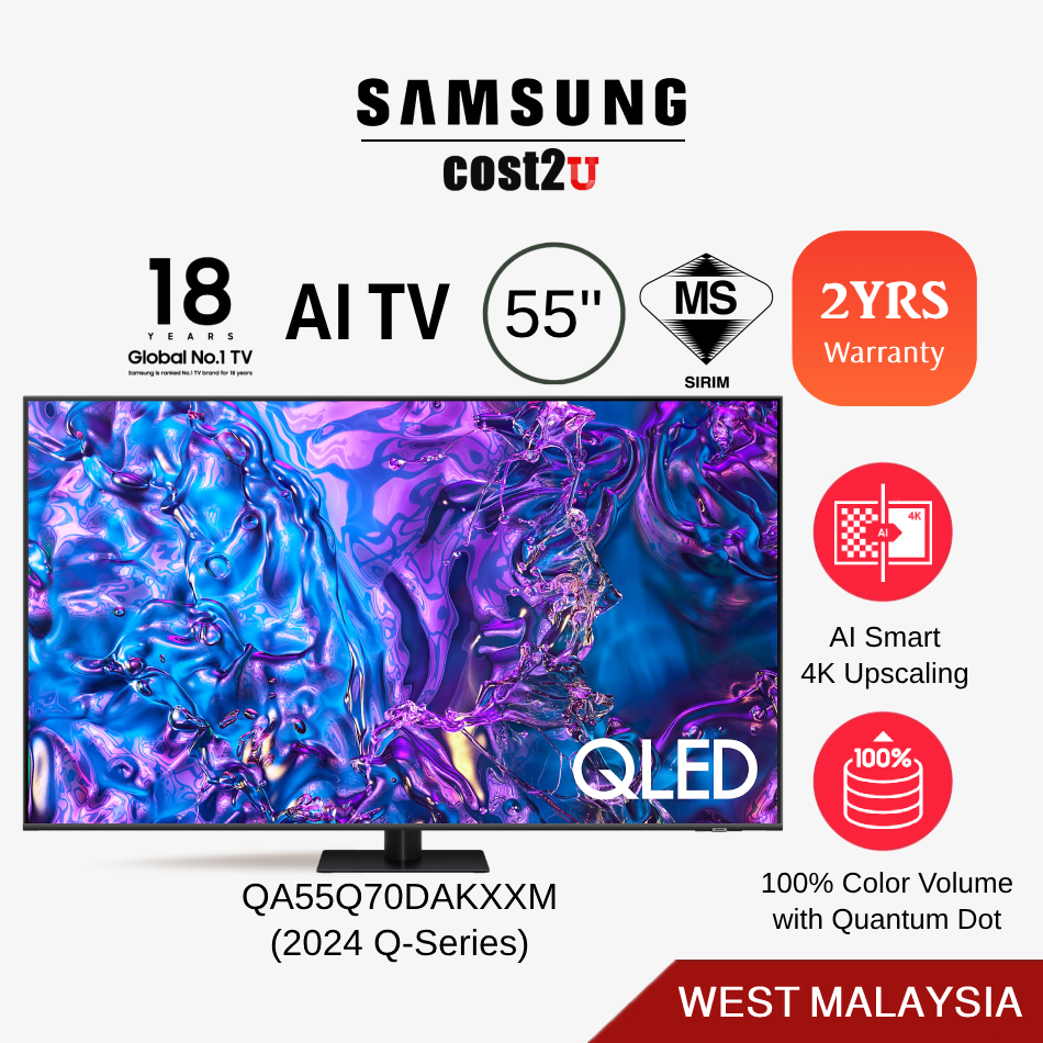 Samsung Q70D QLED 4K Smart AI TV 120Hz (2024) | 65" 75" 85" QA65Q70DAKXXM QA75Q70DAKXXM ...