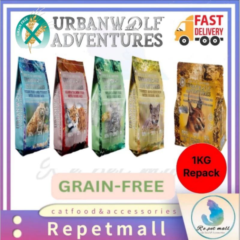 Urbanwolf Adventures 1KG Repack Grain Free Dry Cat Food(Ocean Fish ...