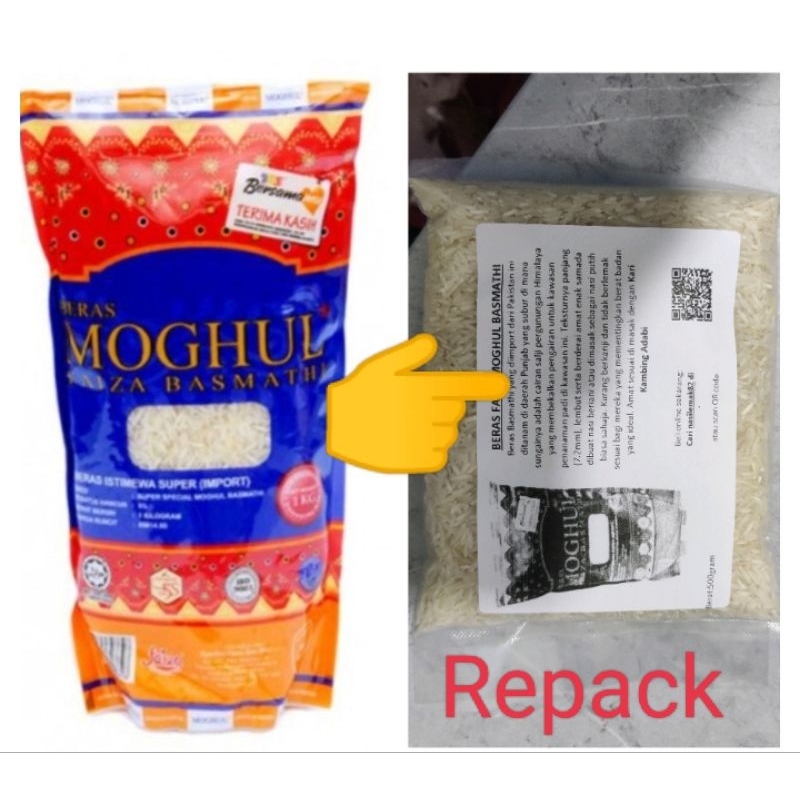 Faiza Moghul Basmathi Rice | Beras basmati 1kg/250gram/500gram | Shopee ...