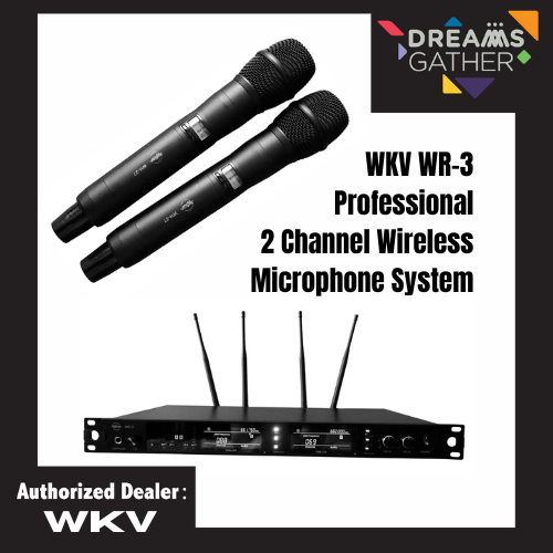 WKV WR-3 Professional 2 Channel Wireless Microphone System | Shopee ...