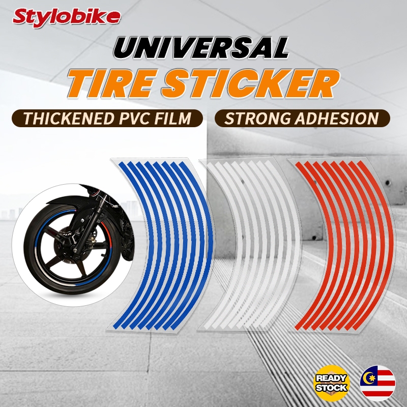Motorcycle Car Wheel Tire Stickers 16 PCS Tape Sticker Rim Reflective ...