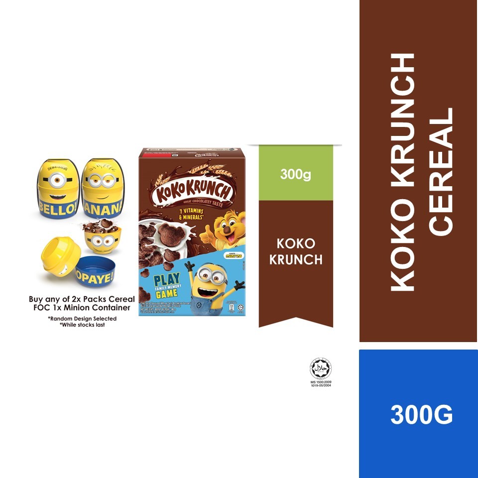 NESTLE KOKO KRUNCH Cereal (300g) FOC Minion Bento Container | Shopee ...