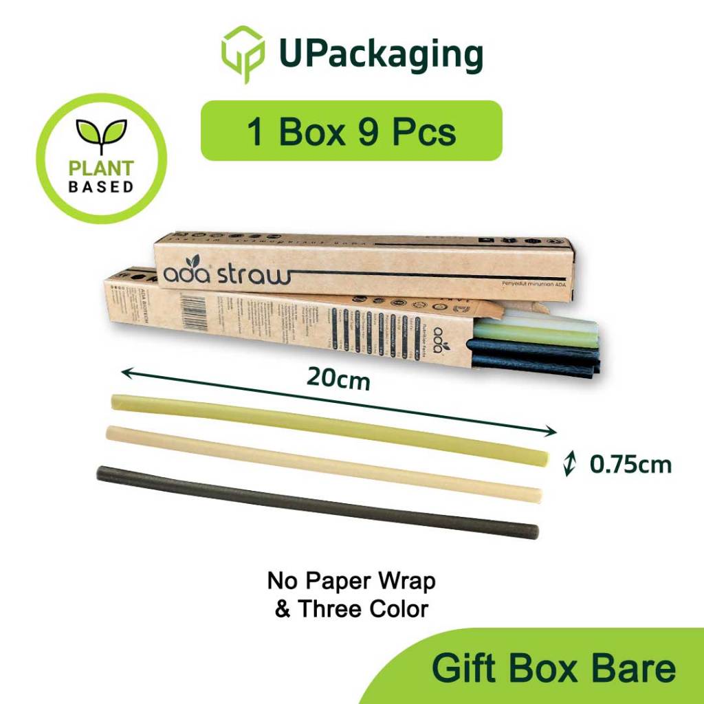 [9 Pcs] BIODEGRADABLE ECO STRAW GIFT BOX (Broken Rice, Tapioca) ADA ...