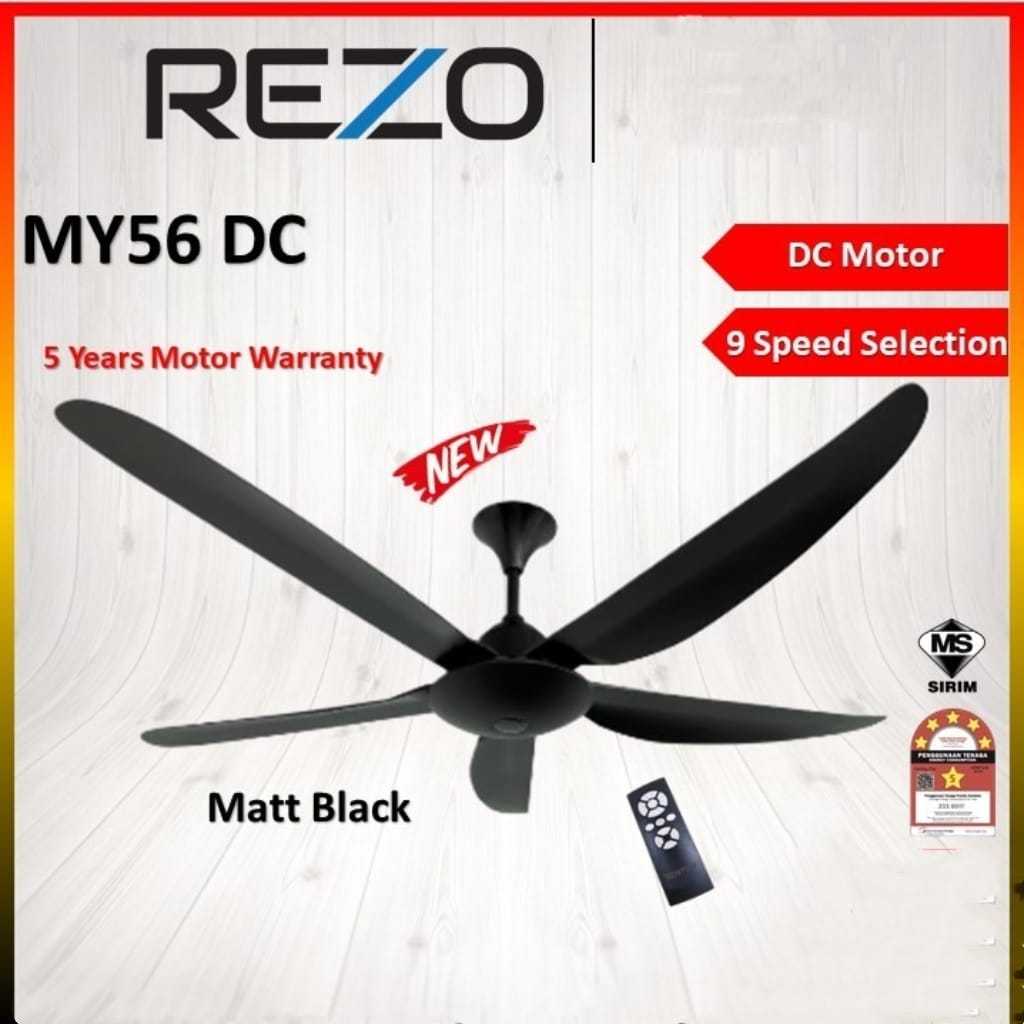KIPAS SILING Rezo Ventus Ceiling Fan MY56DC 5 Speed With Remote Control ...