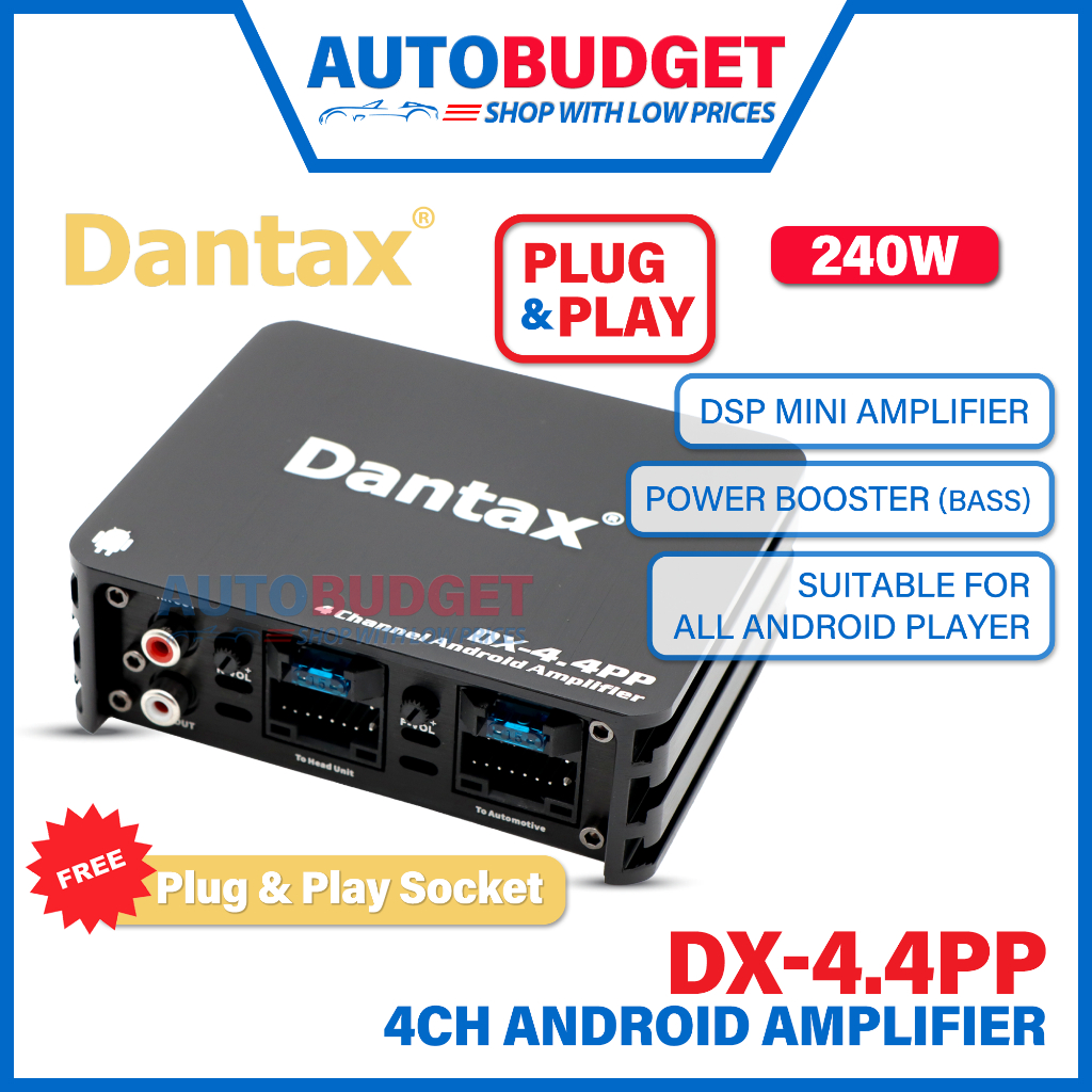 DANTAX 4CH Android Amplifier Plug & Play DX-4.4PP Power Amp Android Player Car DSP Mini ...