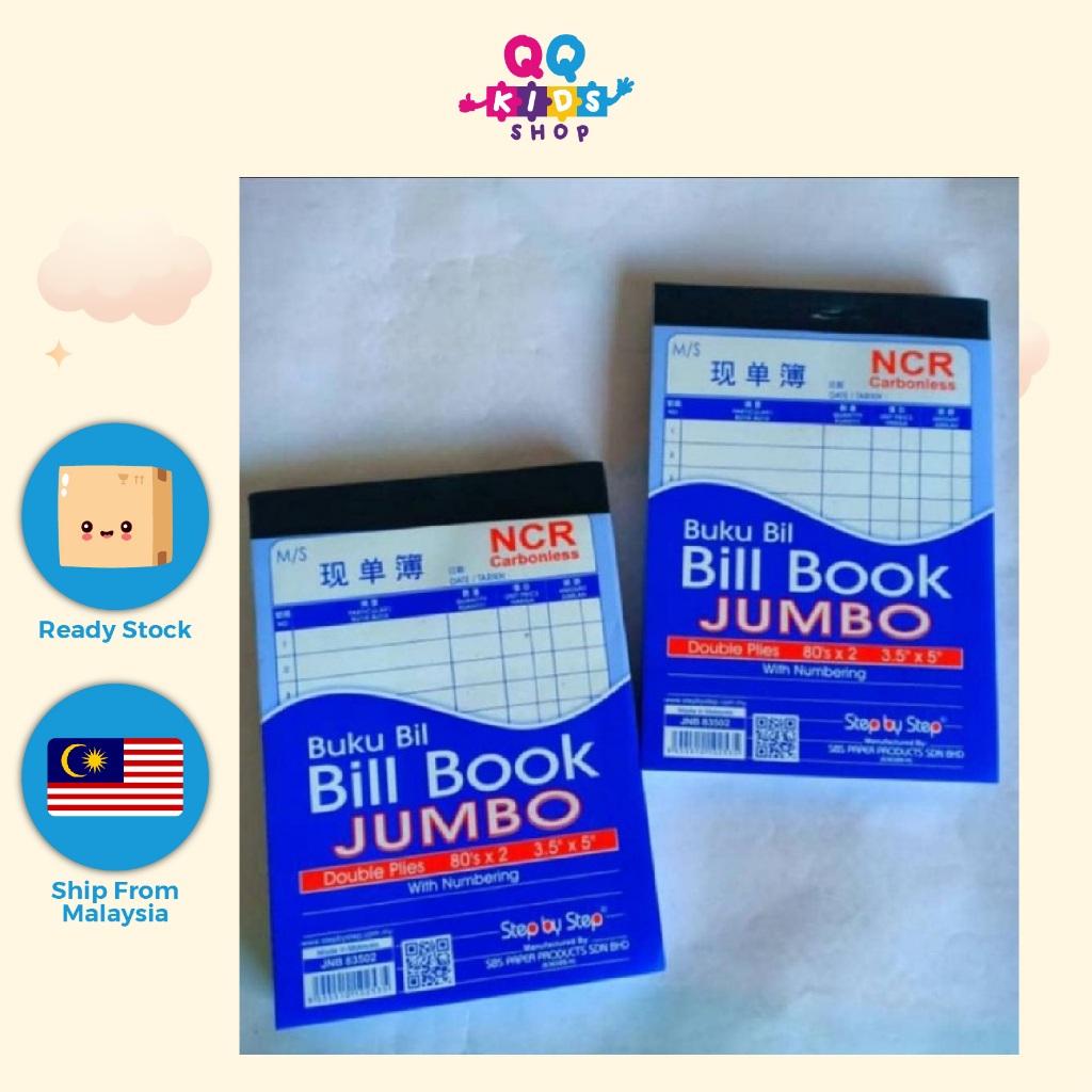 Jumbo Ncr Bill Book 3.5*5 2Ply / 3Ply Buku Resit Receipt Book | Shopee ...