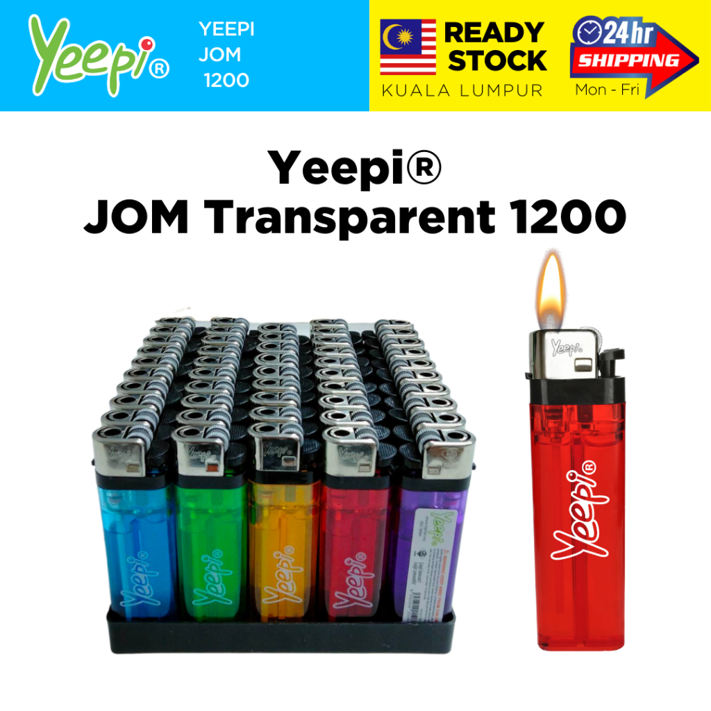Yeepi Jom Transparent Adjustable Disposable Butane Gas Lighter ...