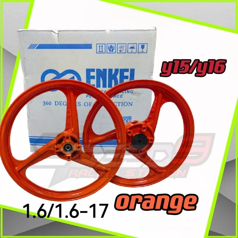 ORANGE enkei sport rim 3batang y125z LCV8 y15 y16 oren 3 batang 1.6/1.6 ...