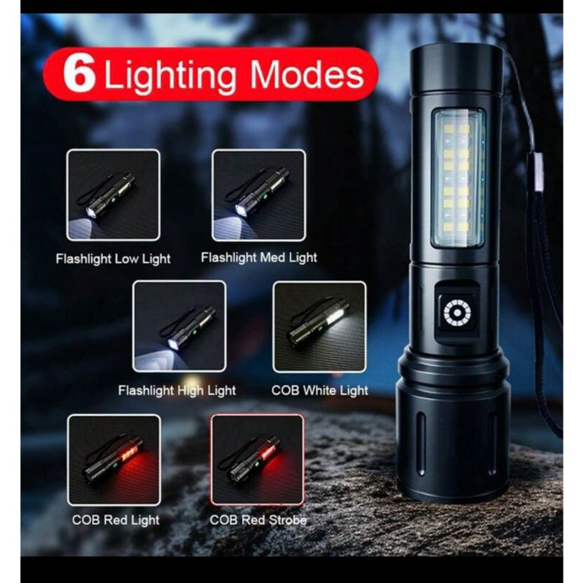 Zooming Flashlights 30W 6 mood LED RL-616 Strong Light Rechargeable ...