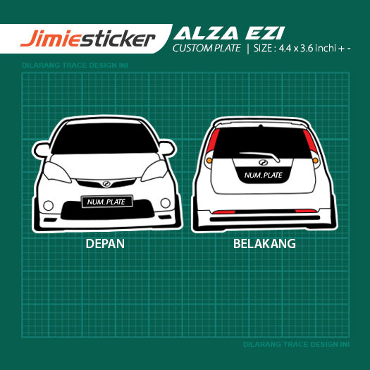 Sticker Kereta Alza Ezi, Sticker Belakang Perodua Alza, Custom Sticker ...