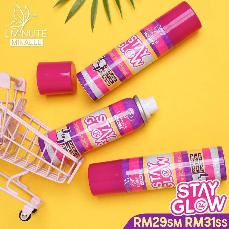 🛍️ONE Minute Miracle STAY GLOW Makeup Setting Spray (50ml) 1MM | Shopee ...