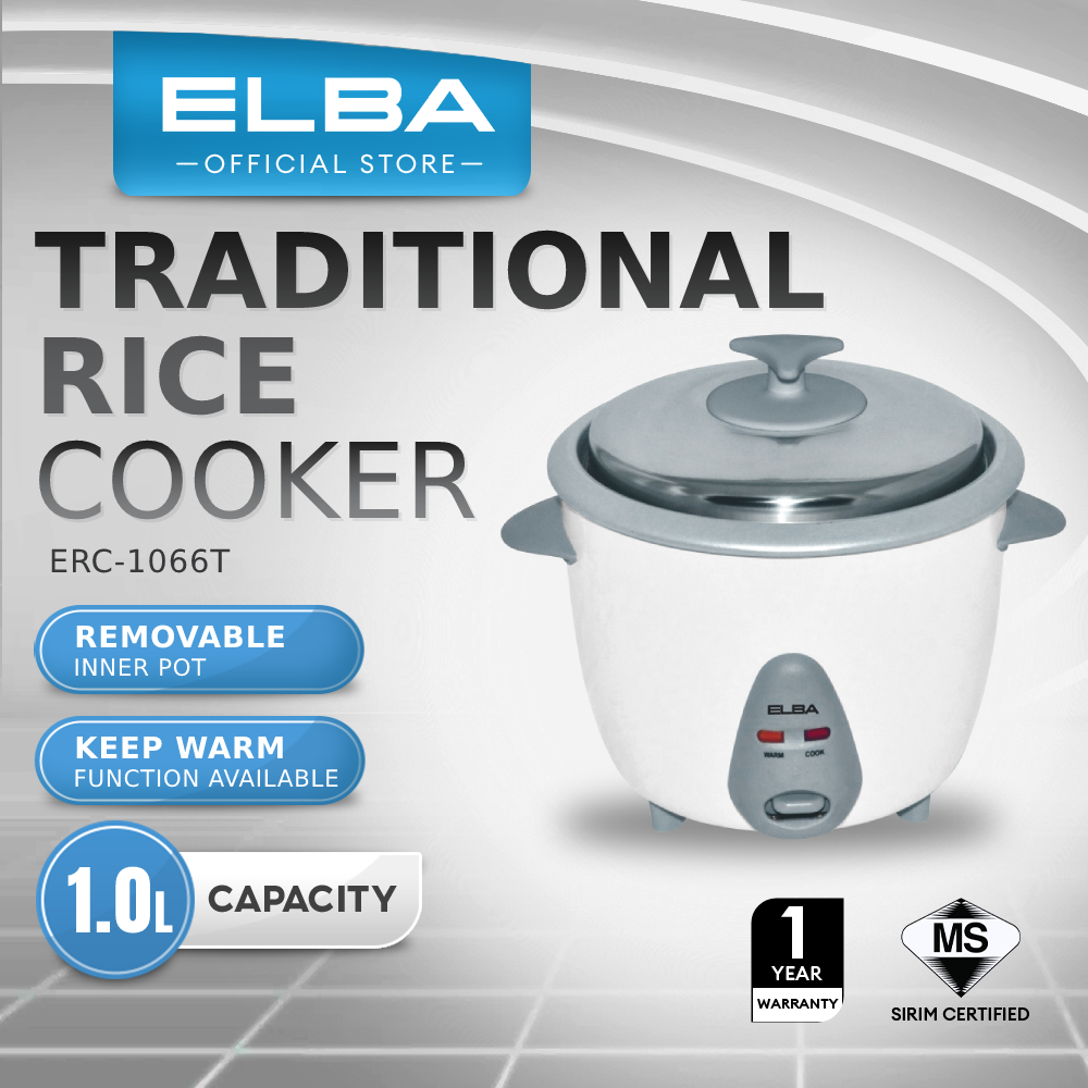 ELBA 1L / 1.8L / 2.8L Traditional Rice Cooker ERC-1066T / ERC-1866T ...