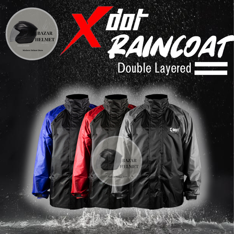 X-DOT RC03 (Double layer) RC08 (Single layer) Raincoat Baju Hujan Motorcycle Rainsuit Bike ...