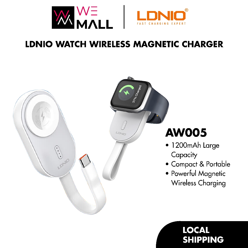 [New Arrival] LDNIO AW005 Watch Wireless Magnetic 1200mAh Power Bank Watch Charger Mobile ...
