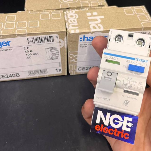 HAGER ELCB 40A/63A 2 POLE 100mA ELCB RCCB CE240B CE263B | Shopee Malaysia