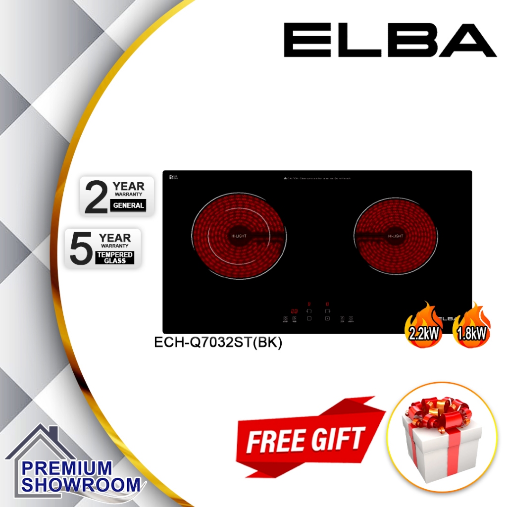 ELBA Ceramic Cooker 2200W+1800W | Built-in Ceramic Hob | Electric ...