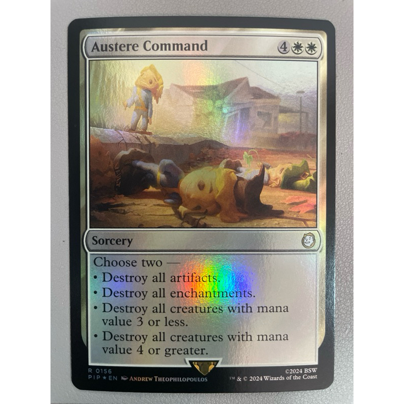 MTG:Fallout (PIP) R0156 - Austere Command (Foil,Surge Foil) | Shopee ...