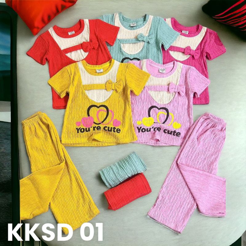 KKSD01 Baju Budak Perempuan,Baju set Jalan jalan,baju kulit kayu girls ...