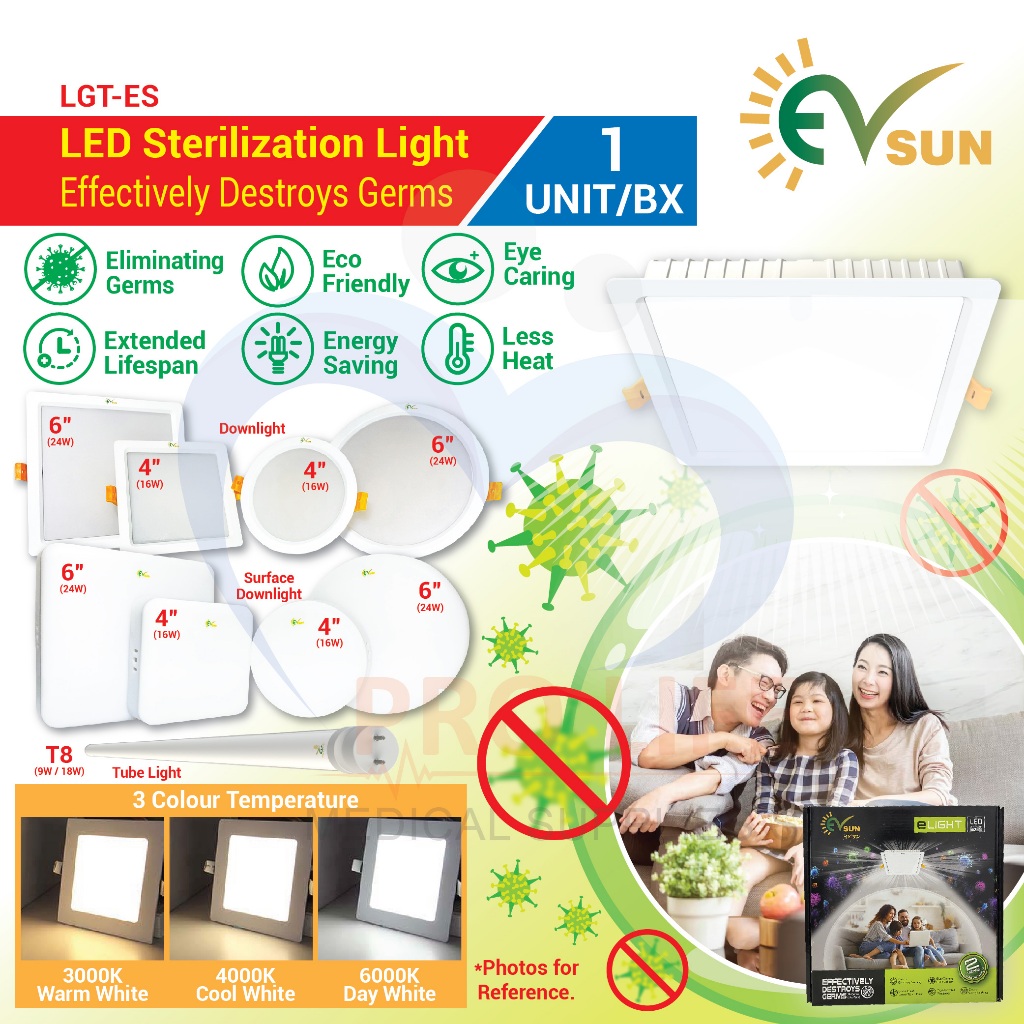 EV SUN LED Sterilization Light Effectively Destroys Germs(Downlight ...