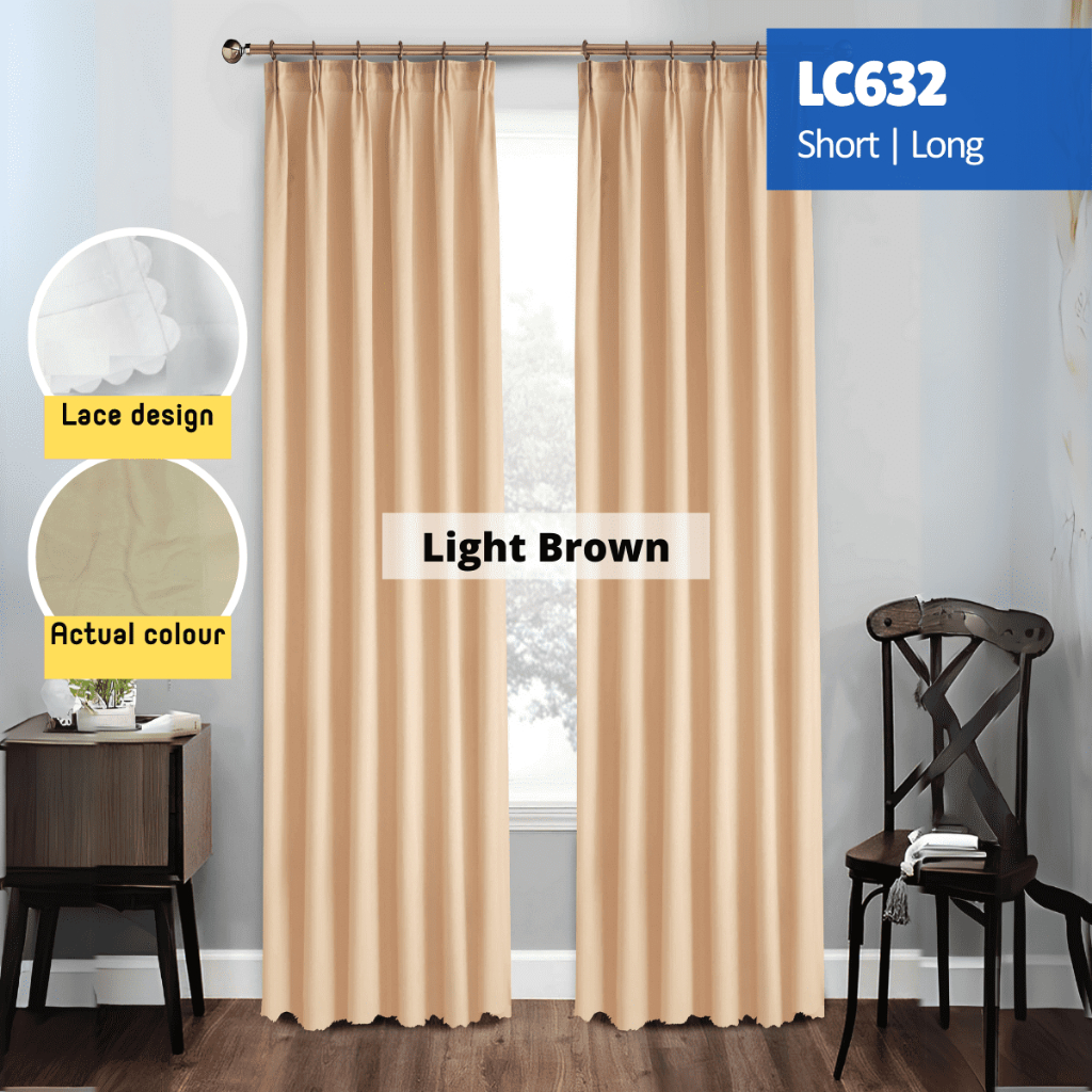 Tirai Langsir Tingkap Semi Blackout Murah Pintu Bilik Tidur Kabinet ...